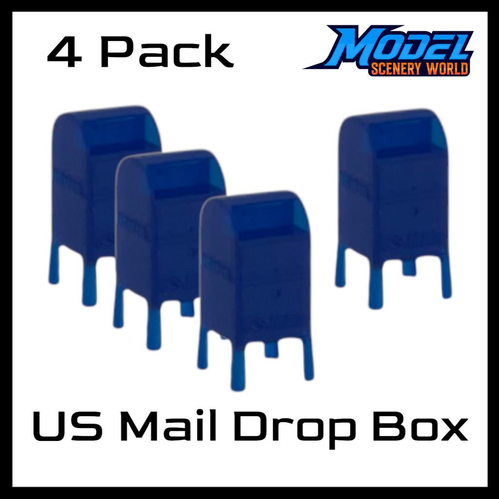 US Mail Drop Box (4pk) - N Scale - Blue | Model Scenery World
