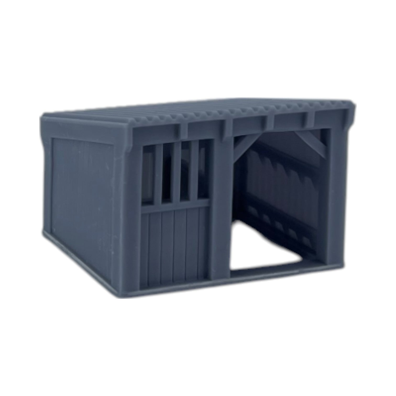 Horse Stall-Hay Shed - S Scale - Gray | Model Scenery World