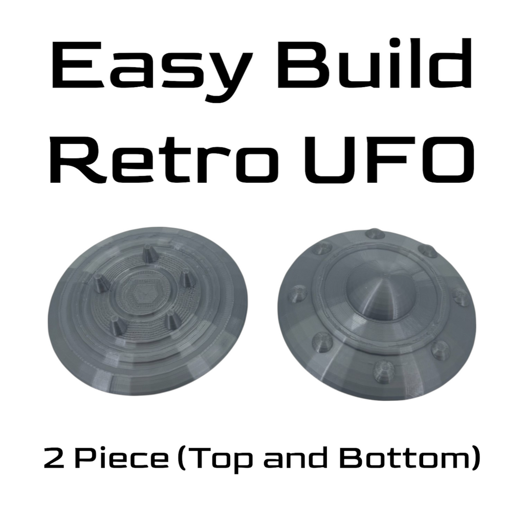 Retro Style UFO - S Scale 1:64 - Metallic Silver | Model Scenery World