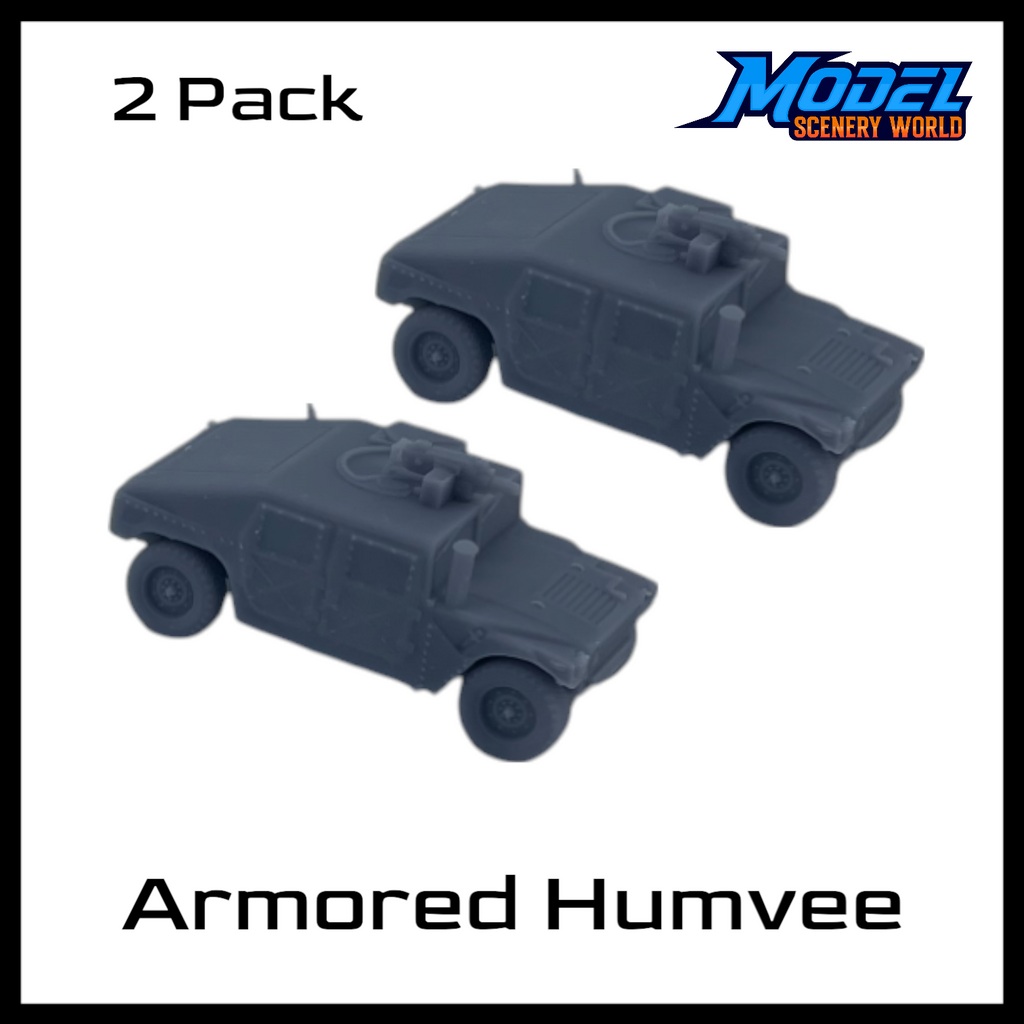 Armored Humvee (2pk) - N Scale - Gray | Model Scenery World