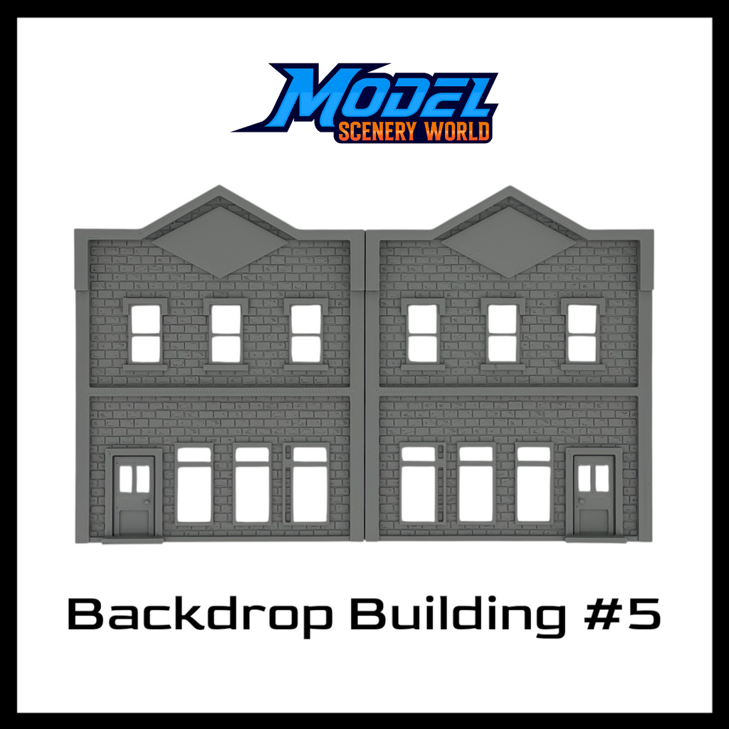 Backdrop Building BG #5 - Z Scale 1:220 - Gray | Model Scenery World