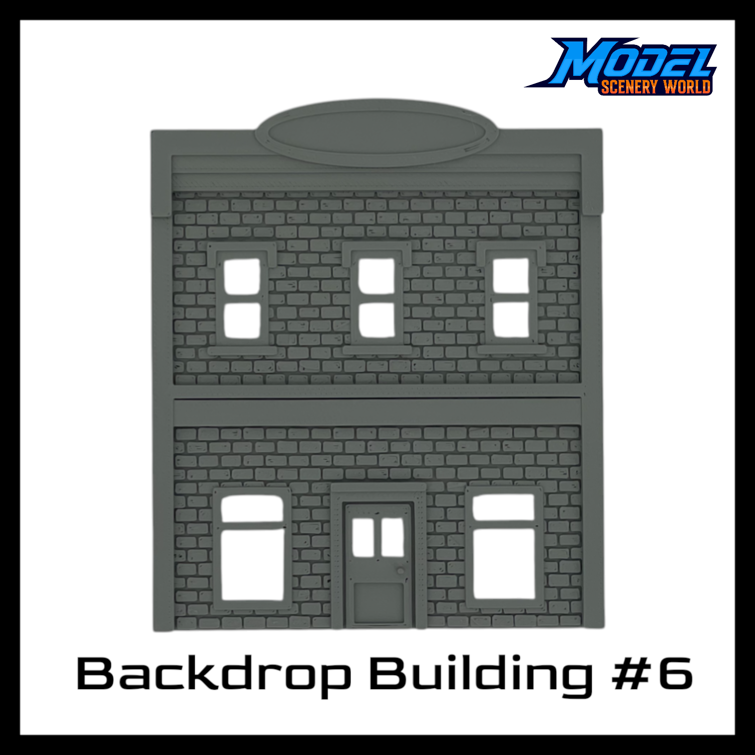 Backdrop Building BG #6 - Z Scale 1:220 - Gray | Model Scenery World