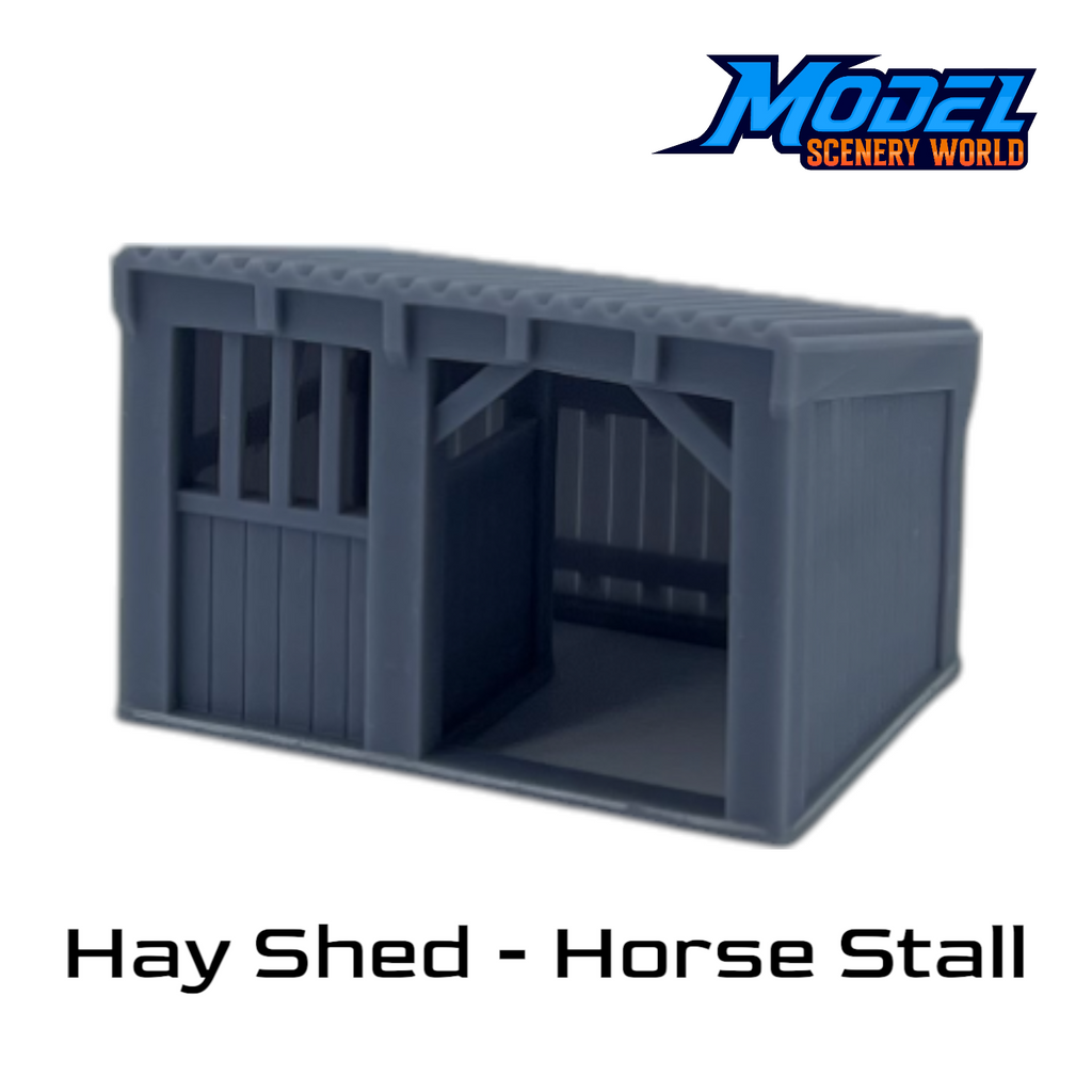 Horse Stall-Hay Shed - S Scale - Gray | Model Scenery World