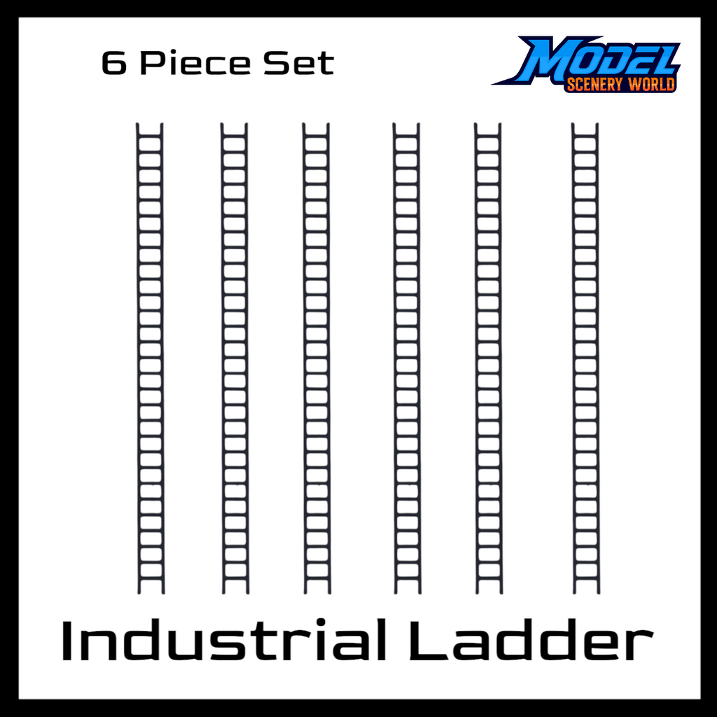 Industrial Ladder (6pcs) - N Scale 1:160 - Black | Model Scenery World