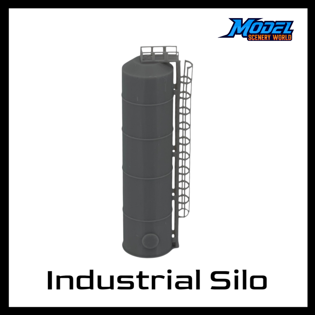 Industrial Silo - HO Scale 1:87 - Gray | Model Scenery World