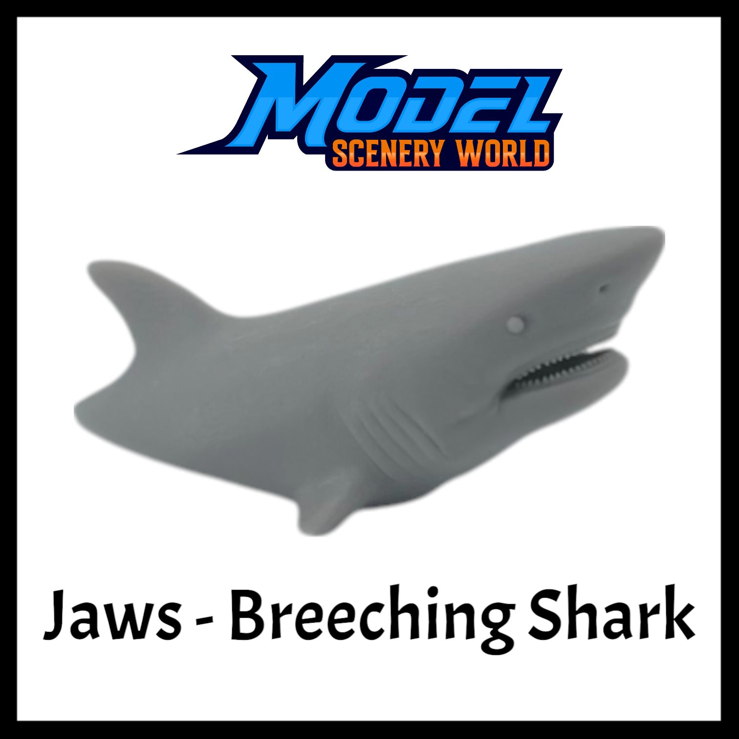 Jaws Breeching Shark - HO Scale 1:87 - Gray | Model Scenery World
