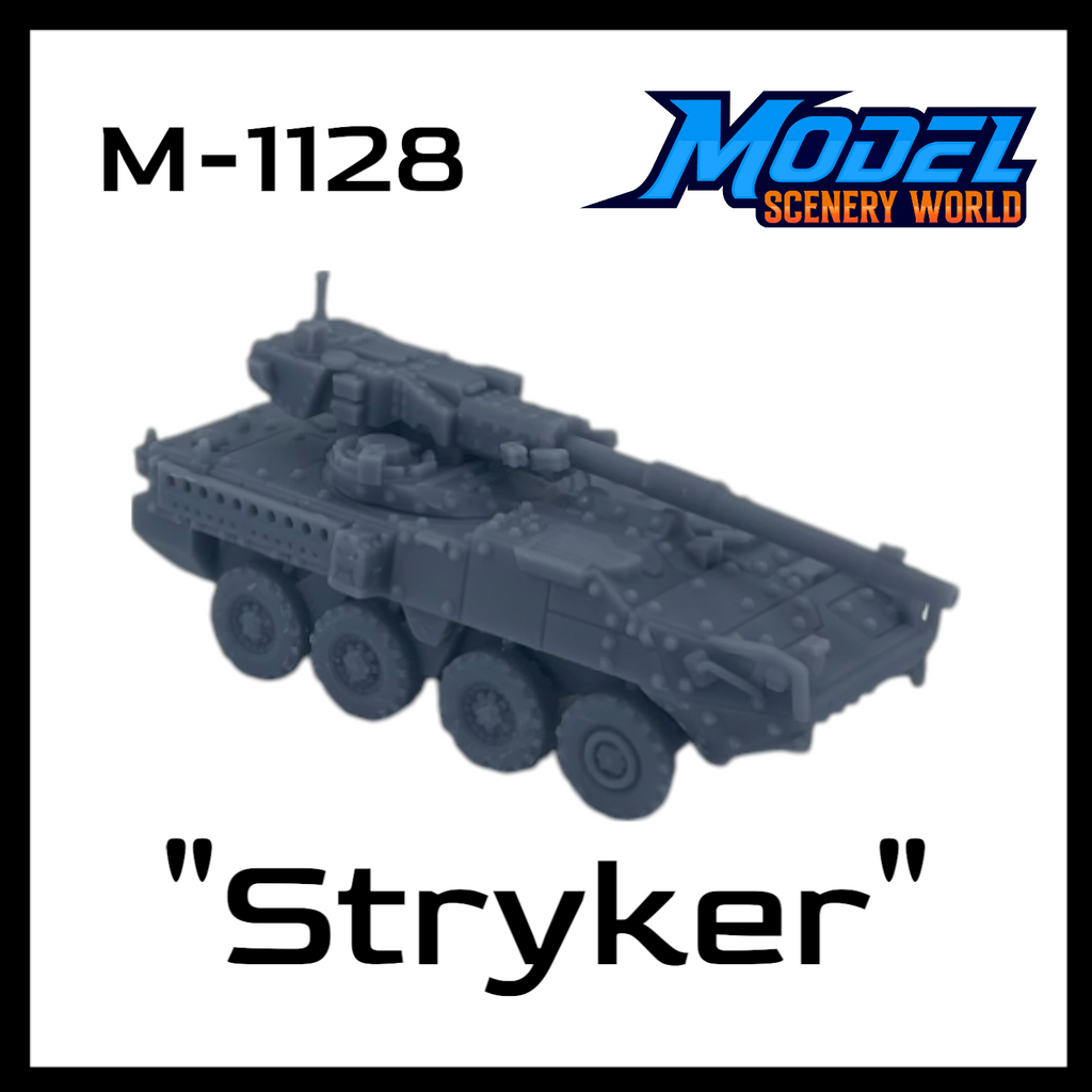 M1128 Stryker MGS - HO Scale 1:87 - Gray | Model Scenery World