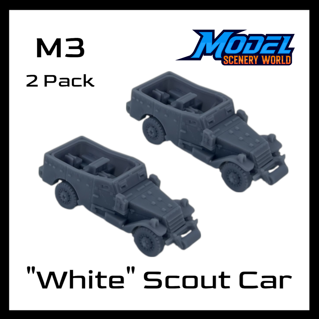 M3 White Scout Car Open (2pk) - N Scale - Gray | Model Scenery World