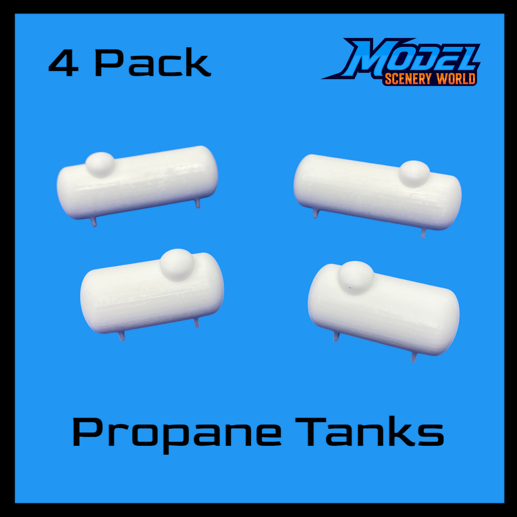 Propane Tank 600+800 (4pk) - N Scale - White | Model Scenery World