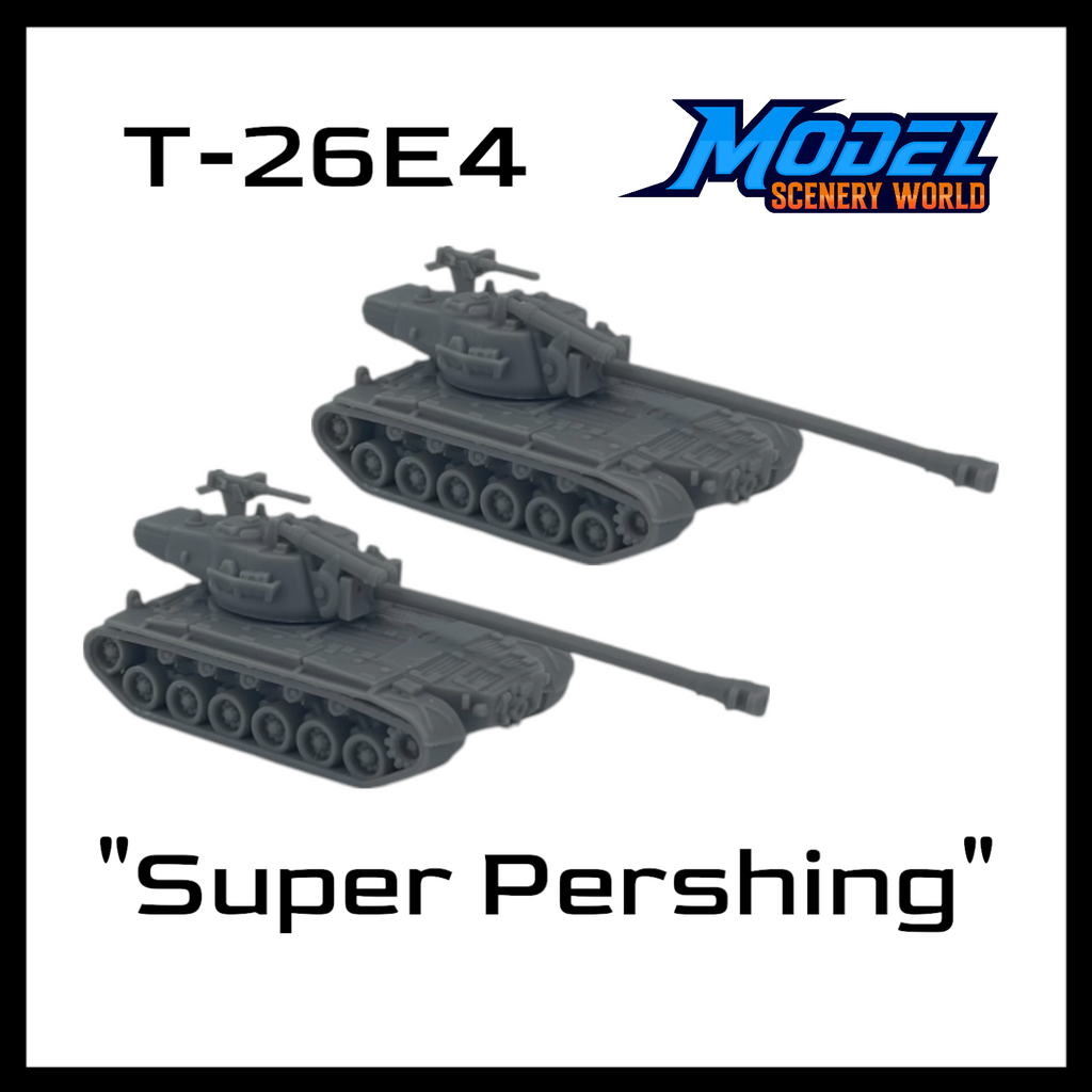 T26E4 Super Pershing Tank (2pk) - N Scale - Gray | Model Scenery World