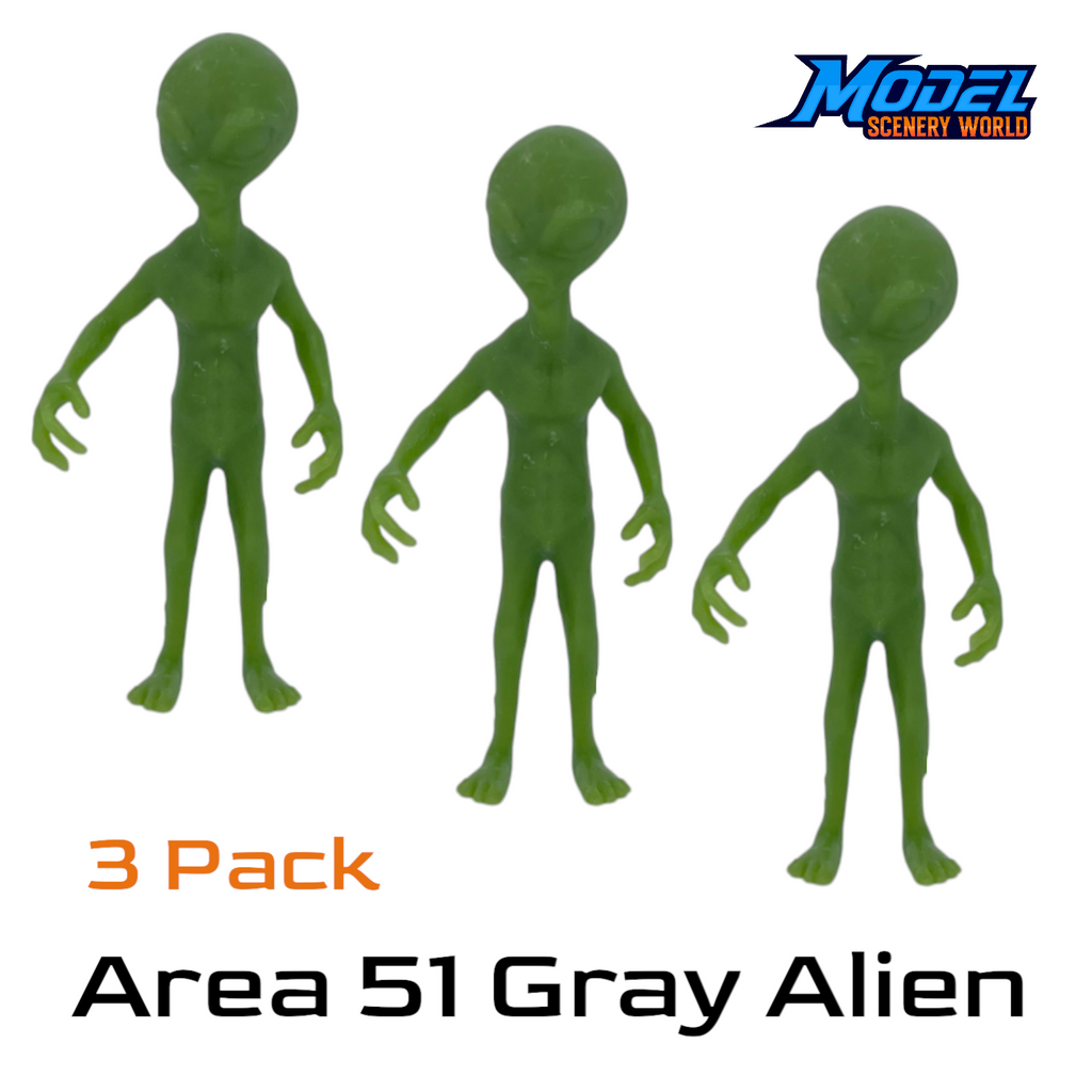 The Gray Alien Area 51 (3 pack) - S Scale - Green | Model Scenery World