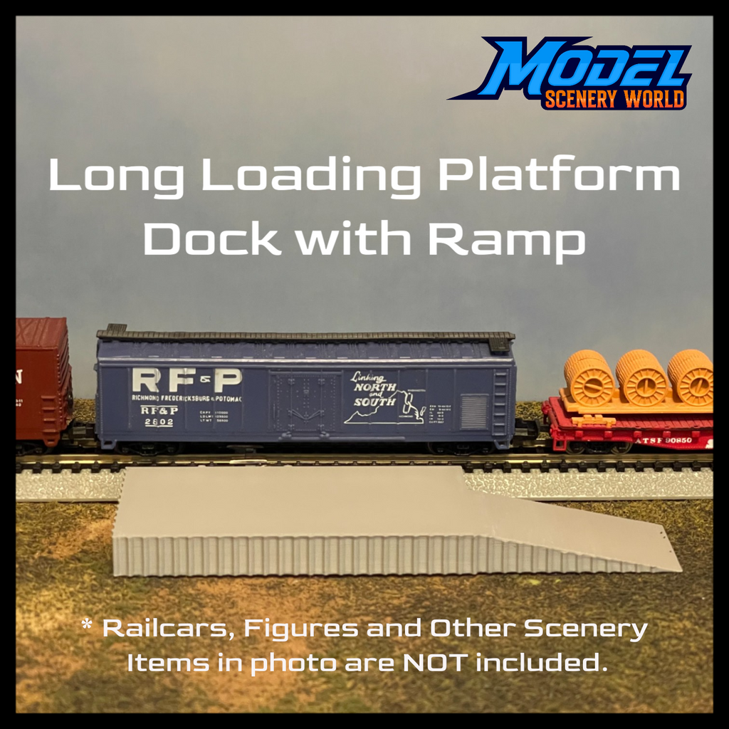 Concrete Long Loading Dock - ZZ Scale 1:300 - Gray | Model Scenery World