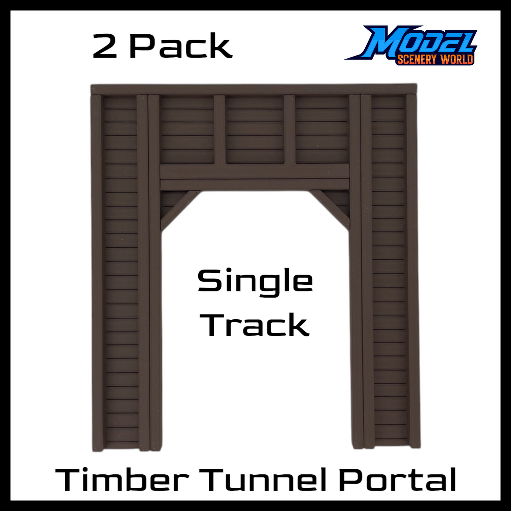 Single Tunnel Portal - Timber (2pk) - N Scale - Brown | Model Scenery World