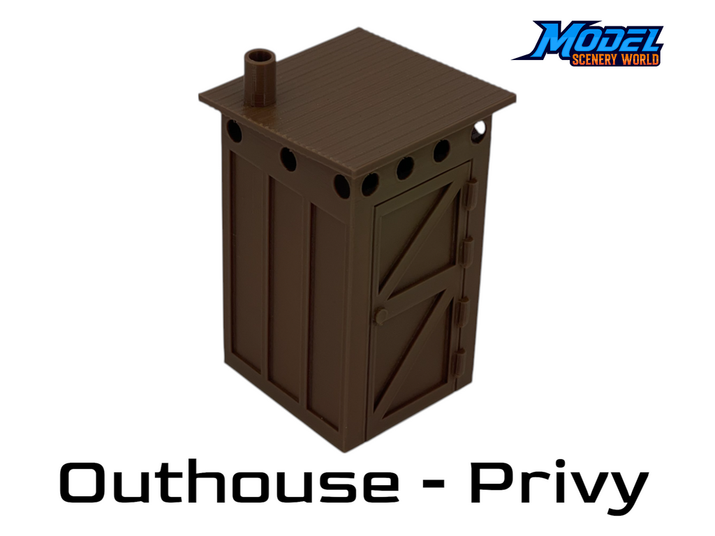 Outhouse Privy 01 (4pcs) - N Scale - Brown | Model Scenery World