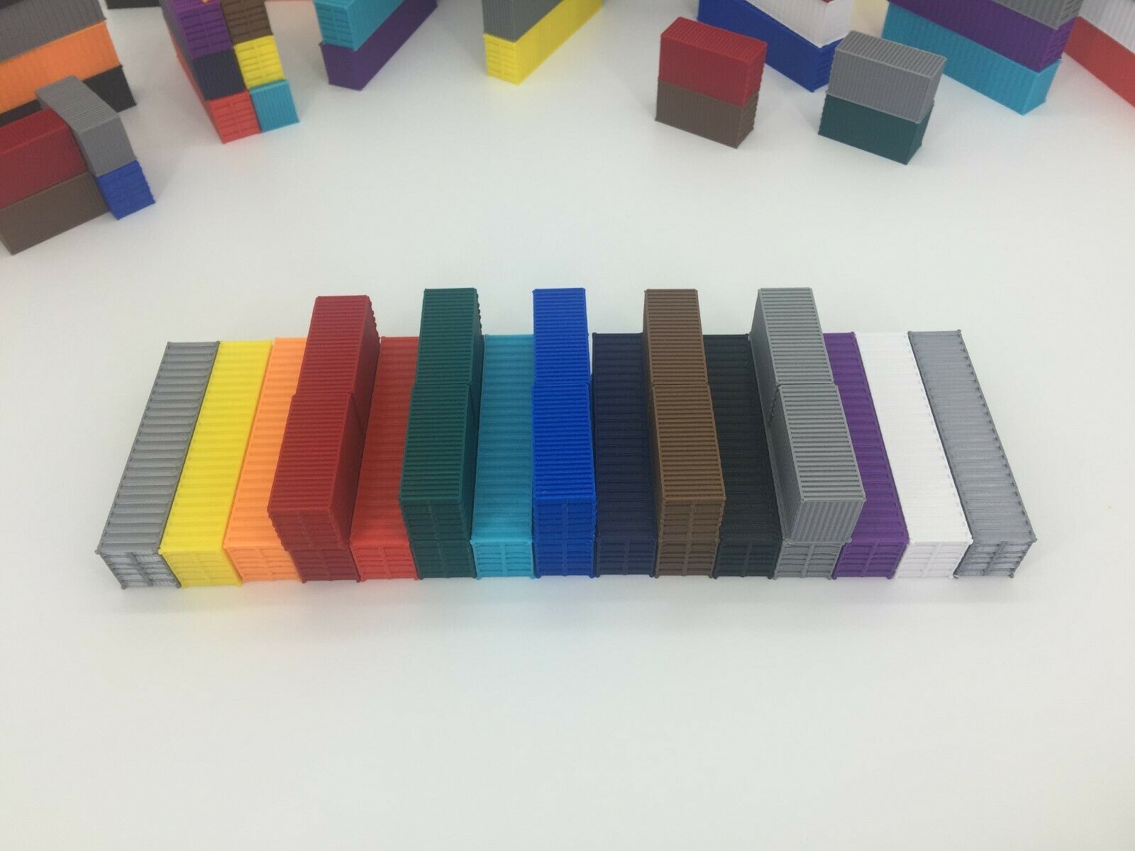 NEW (2) 40' Shipping Containers - Z Scale 1:220 - GRAY - ALL COLORS AV ...