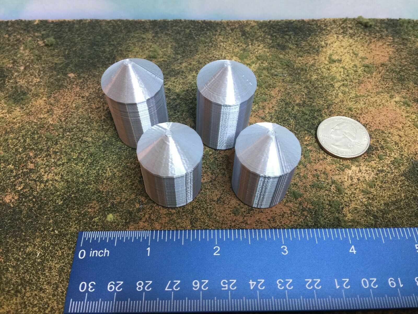 (4) Grain Silos ZZ Scale 1:300 - Rare Scale Models - Farm Silo Cluster ...
