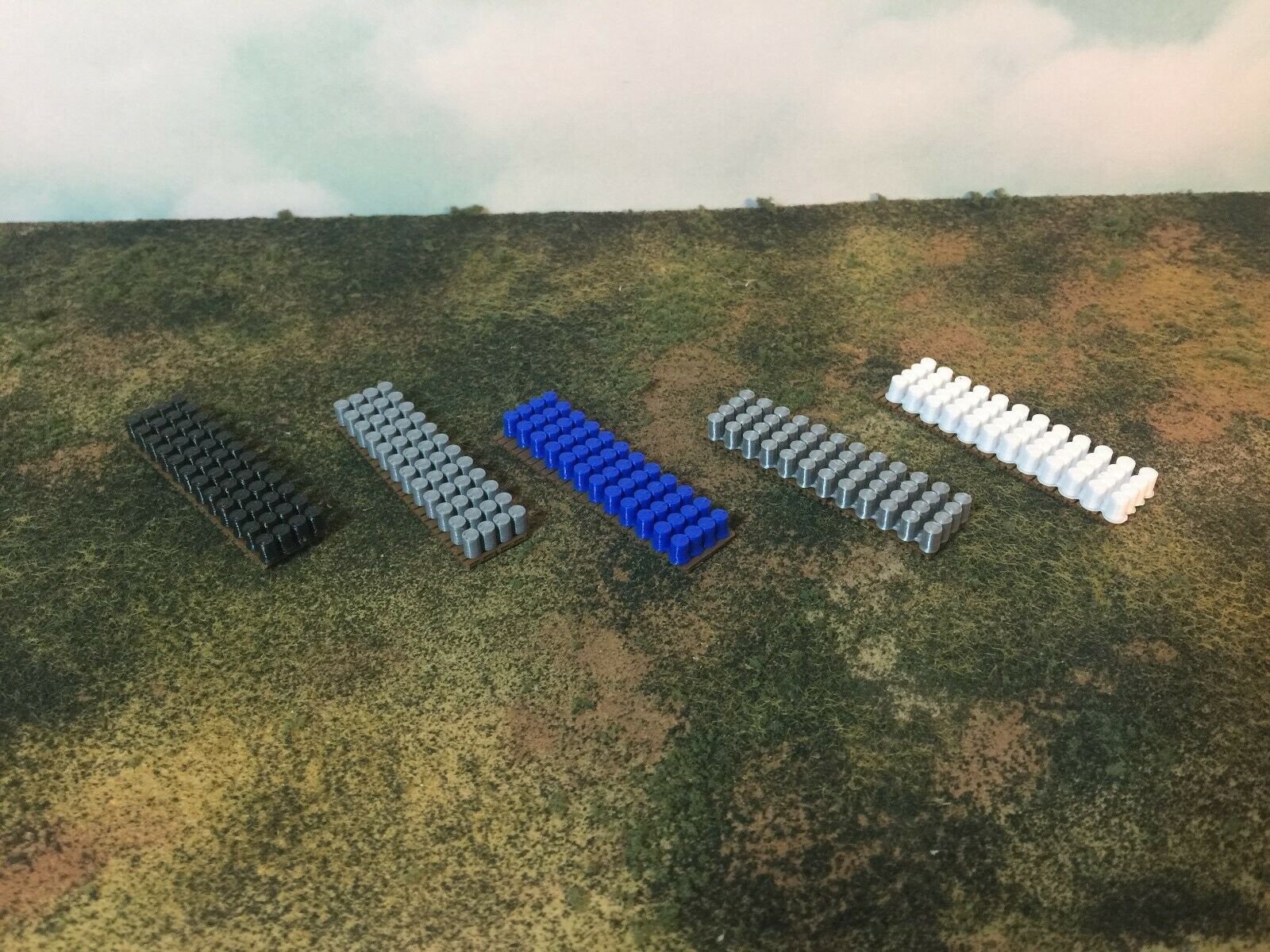 48 Barrel Lot 55gal Drum Load + Pallets Set N Scale 1:160 - 5 COLOR CH ...