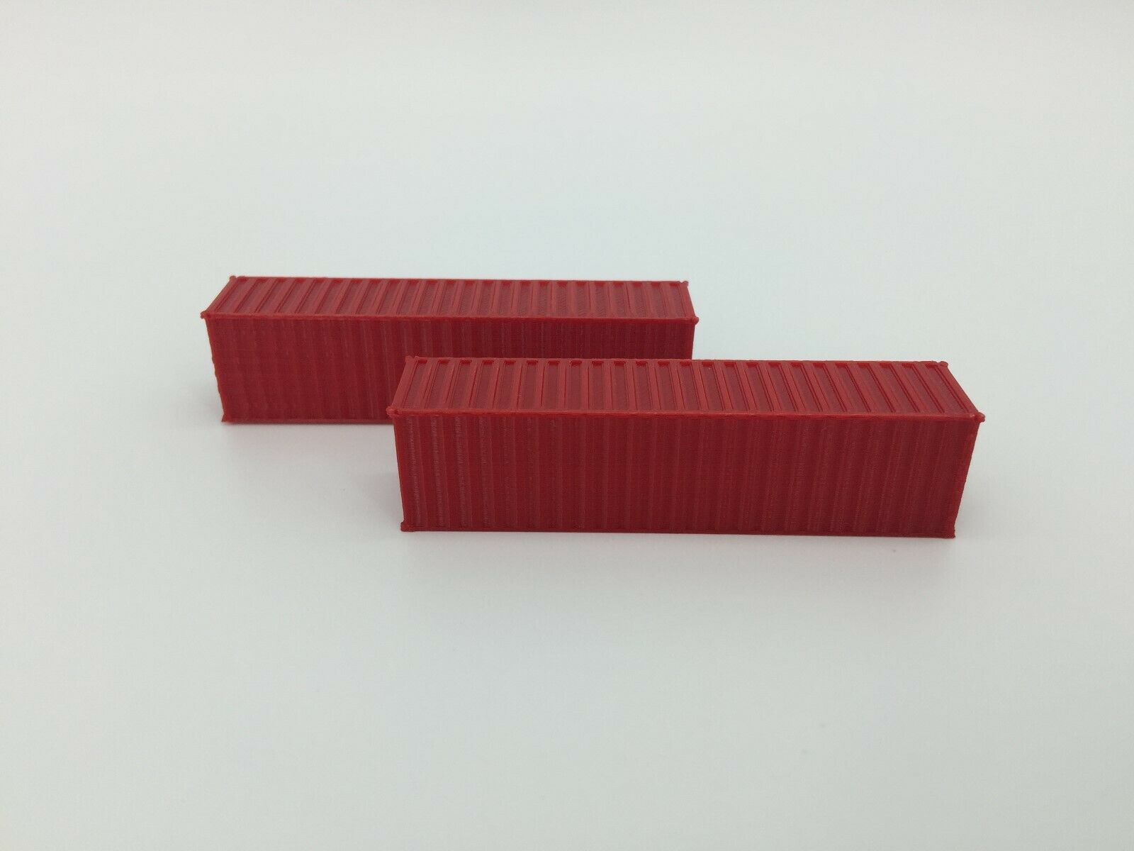 NEW (2) 40' Shipping Containers - N Scale 1:160 DEEP RED - ALL COLORS ...