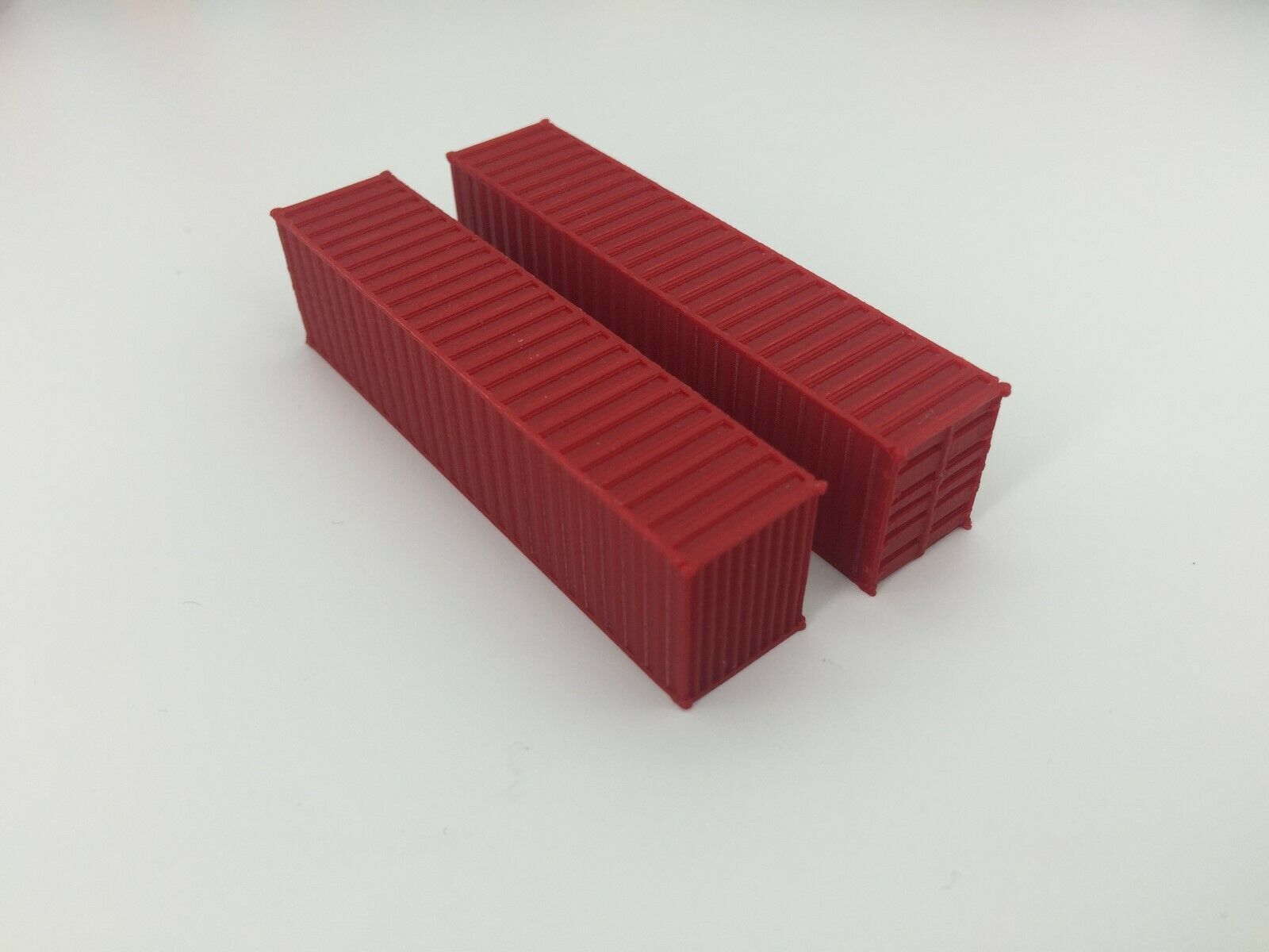 NEW (2) 40' Shipping Containers - Z Scale 1:220 - DEEP RED ALL COLORS ...